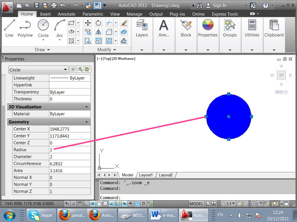 How To Draw A Circle Filled With Solid Hatch As One Unit Autodesk